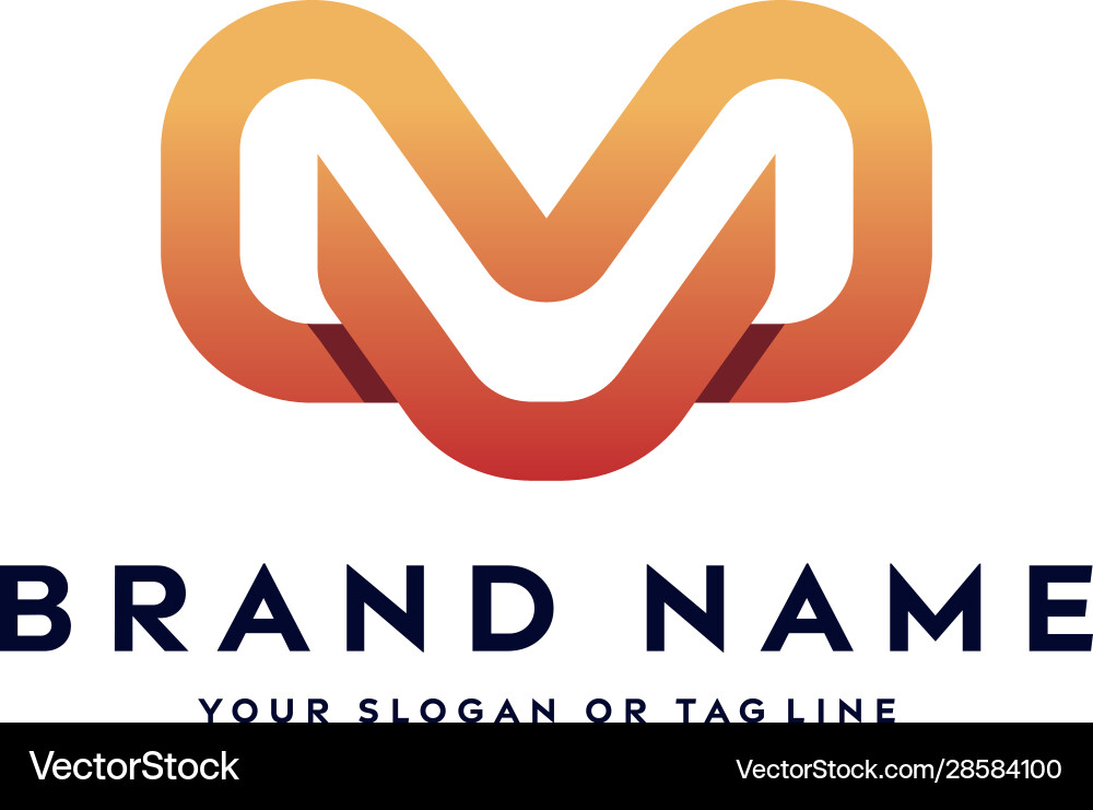 Letter logo m color gradient full color Royalty Free Vector