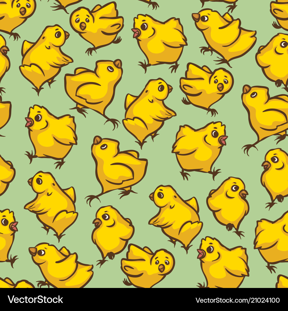 Little chickens seamless pattern Royalty Free Vector Image