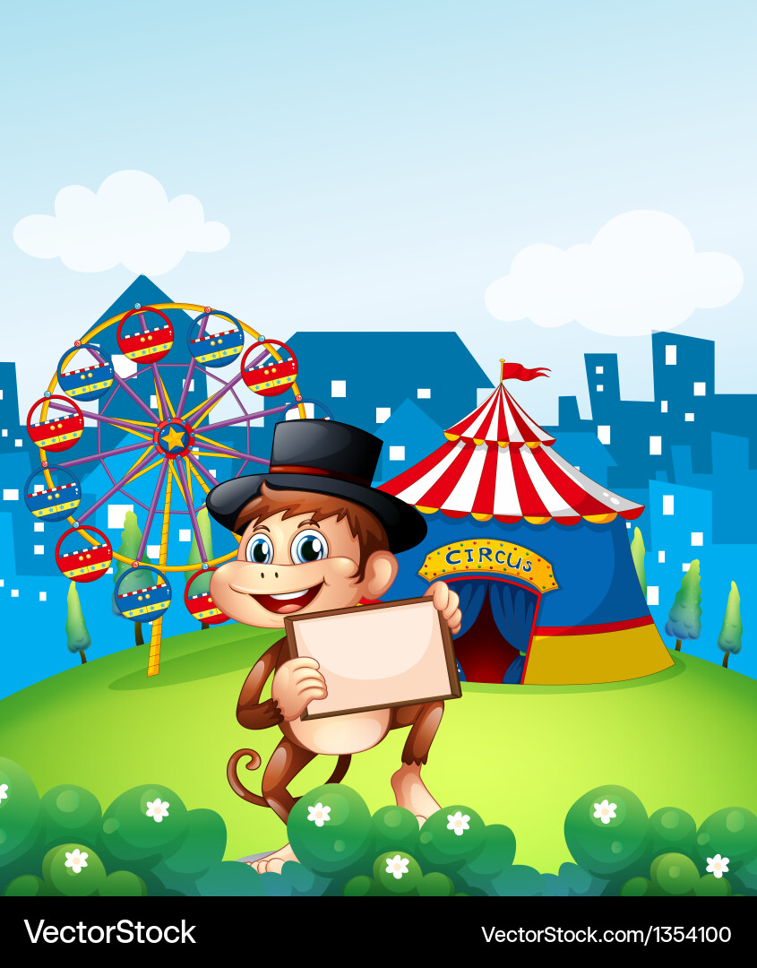 Monkey circus carnival Royalty Free Vector Image