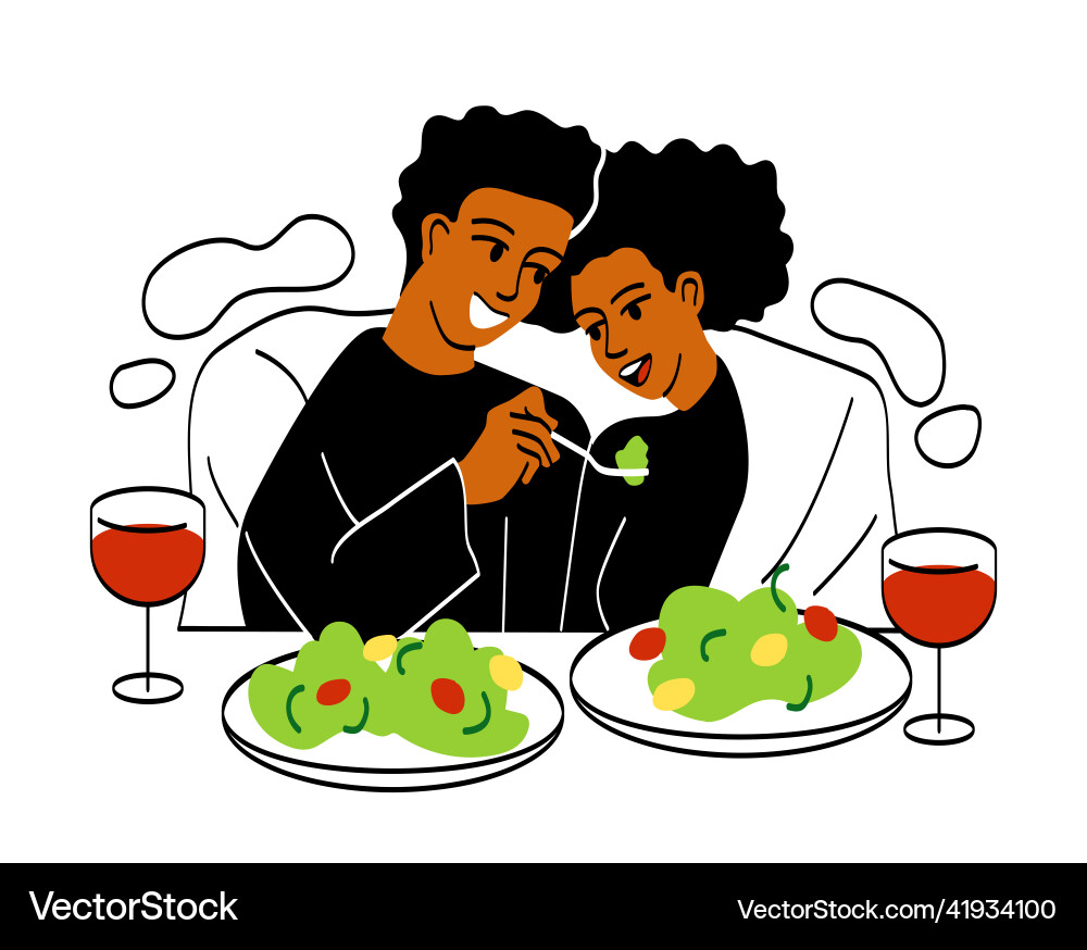 People eating food Royalty Free Vector Image - VectorStock