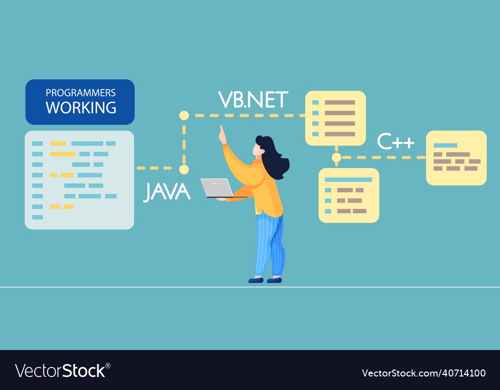 Programmer engineering and coding Royalty Free Vector Image