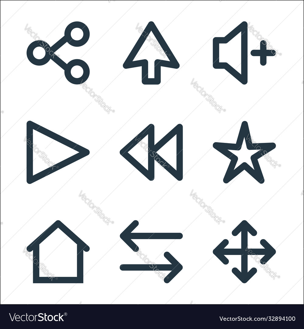 User interface line icons linear set quality line Vector Image