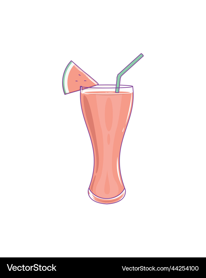 Watermelon juice in glass Royalty Free Vector Image