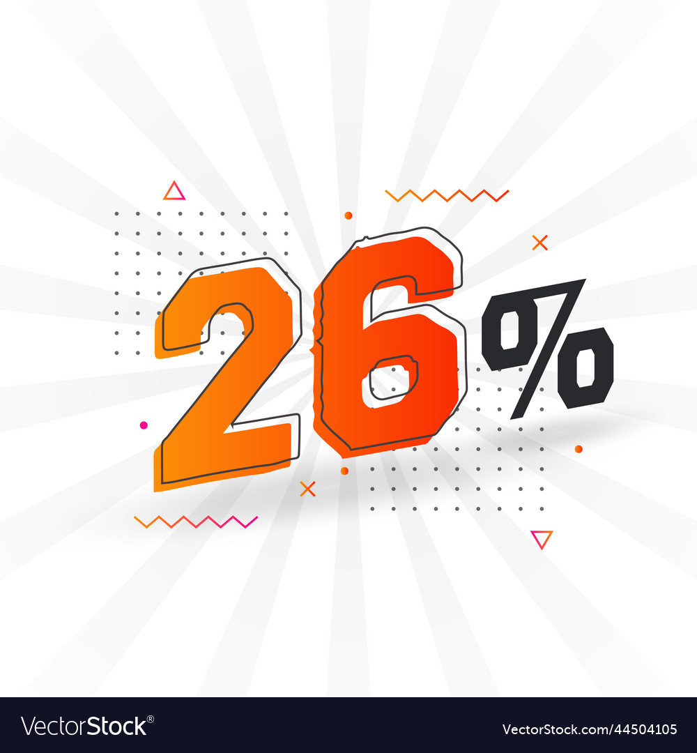 26 discount marketing banner promotion percent Vector Image