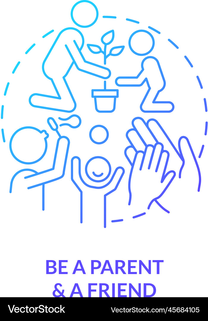 Be parent and friend blue gradient concept icon Vector Image