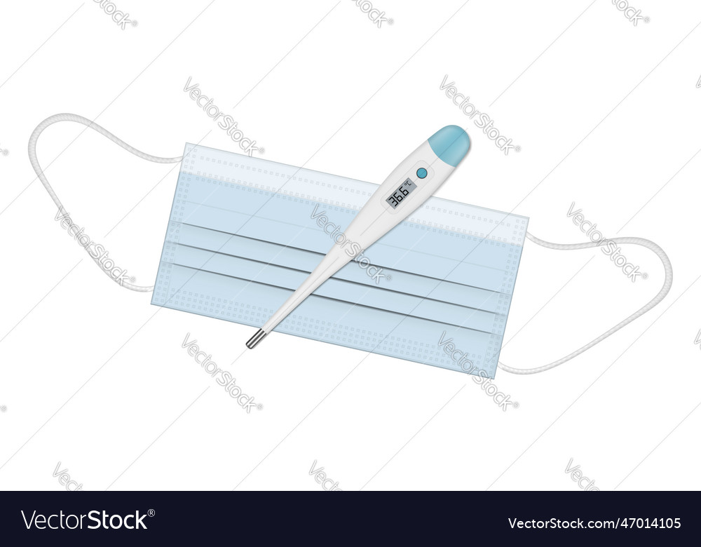 Digital medical thermometer with protective face Vector Image