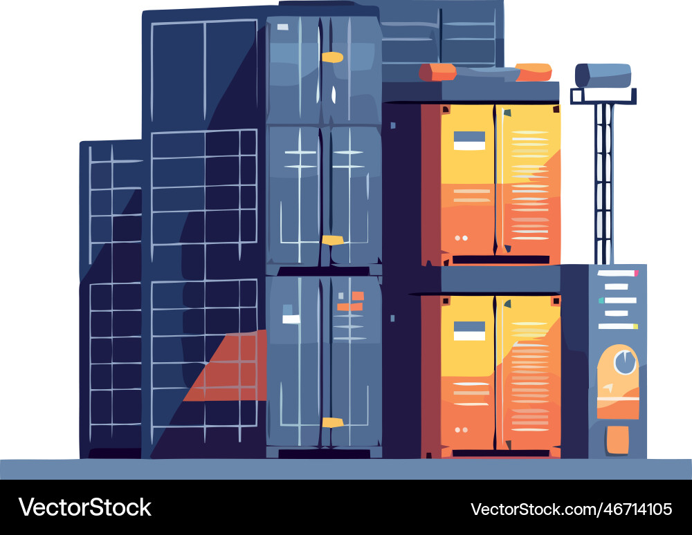 Factory electric plant power icon Royalty Free Vector Image