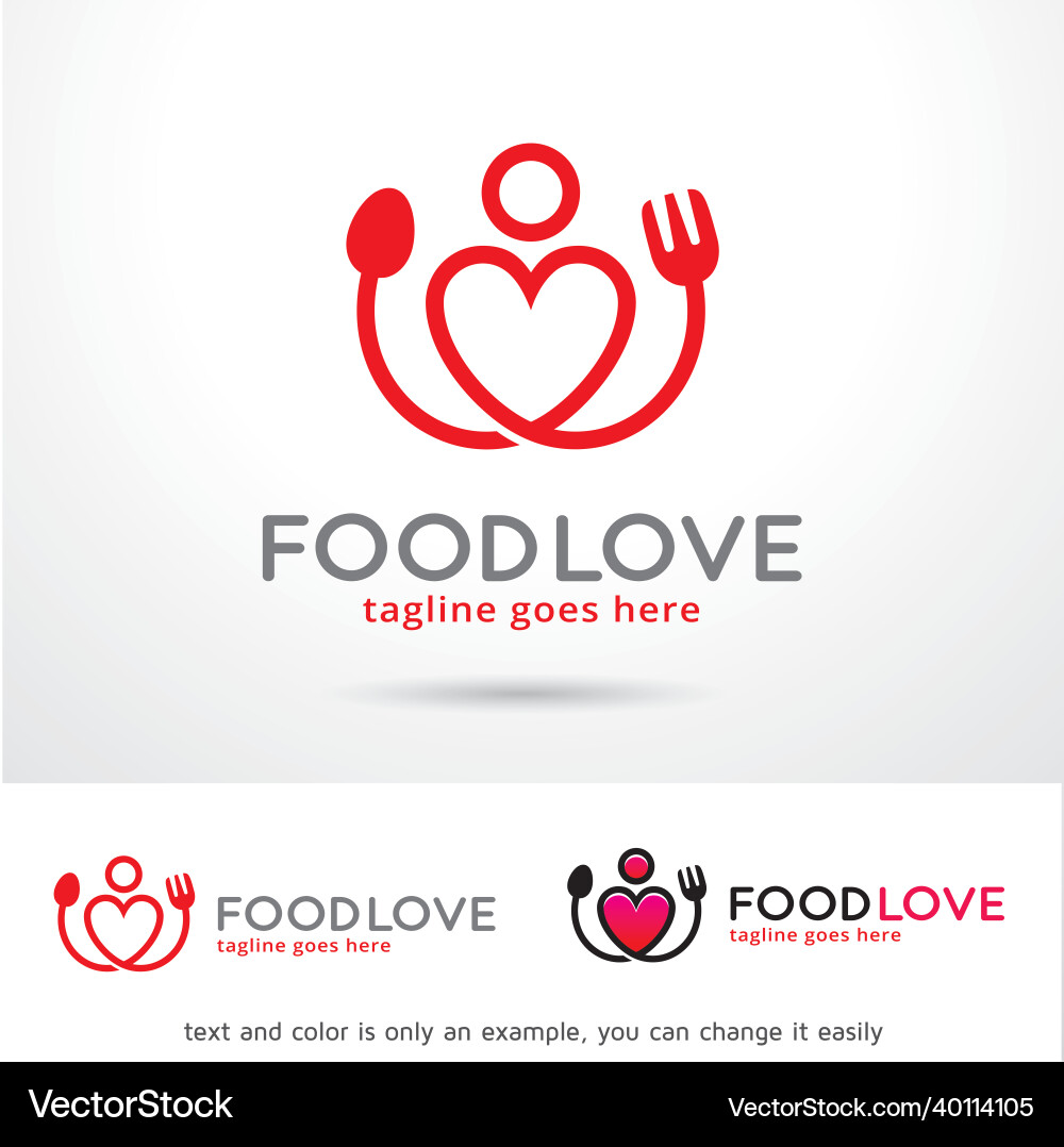 Food love logo template design Royalty Free Vector Image