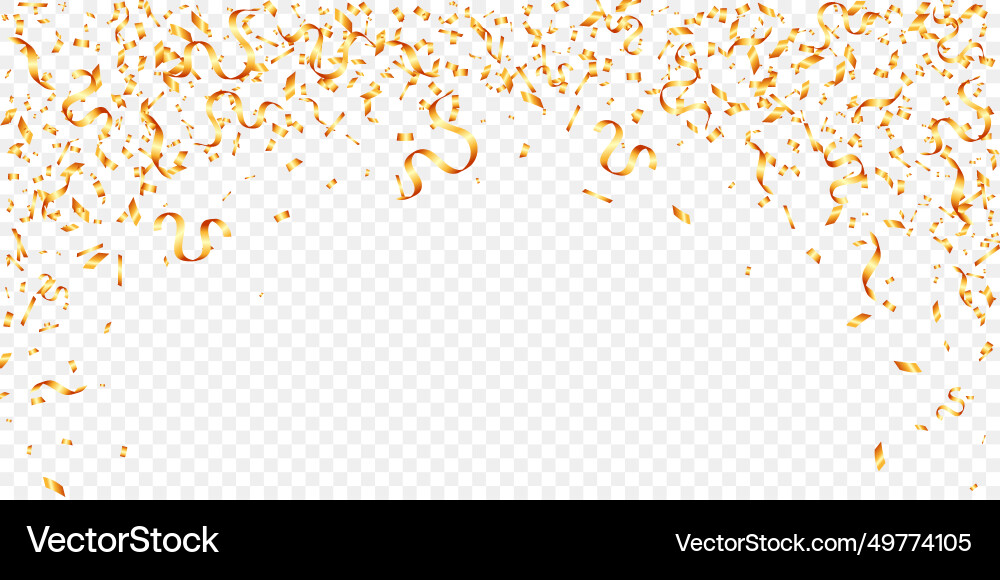 Gold confetti falling celebration event birthday Vector Image