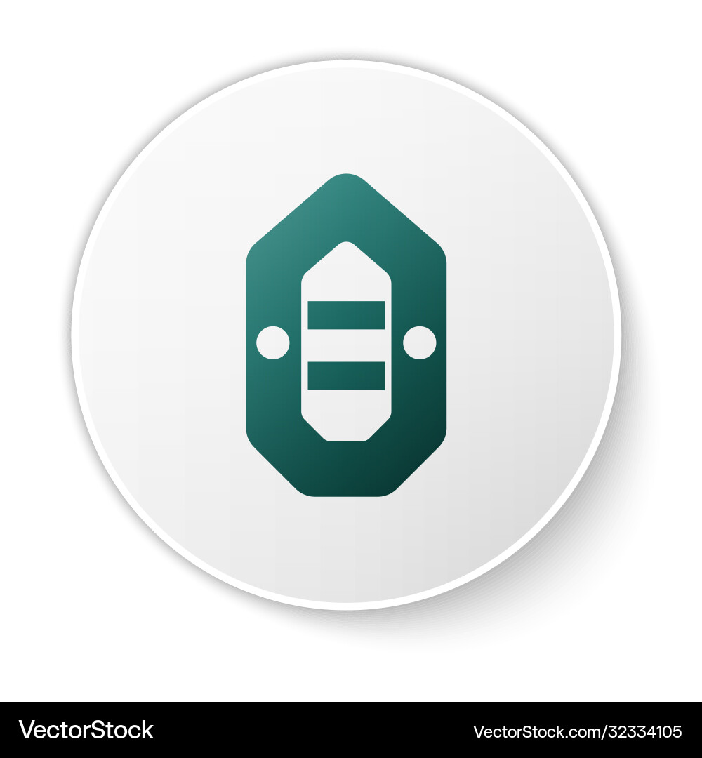 Green rafting boat icon isolated on white Vector Image