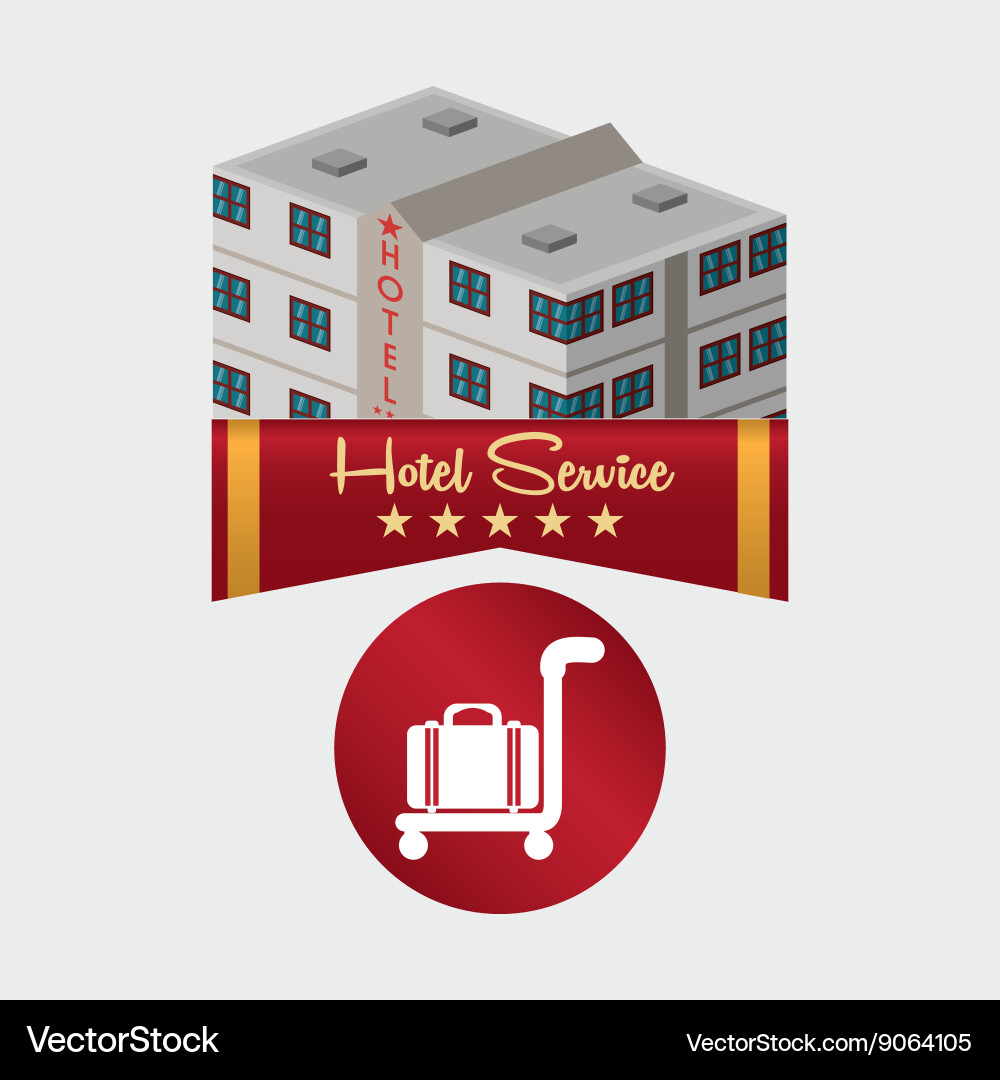 Hotel design travel icon isolated and flat Vector Image