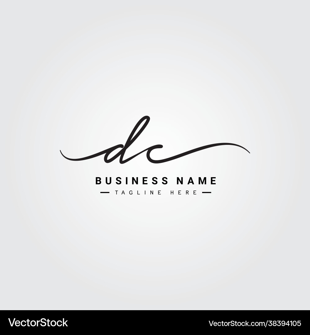 Initial letter dc logo - handwritten signature Vector Image