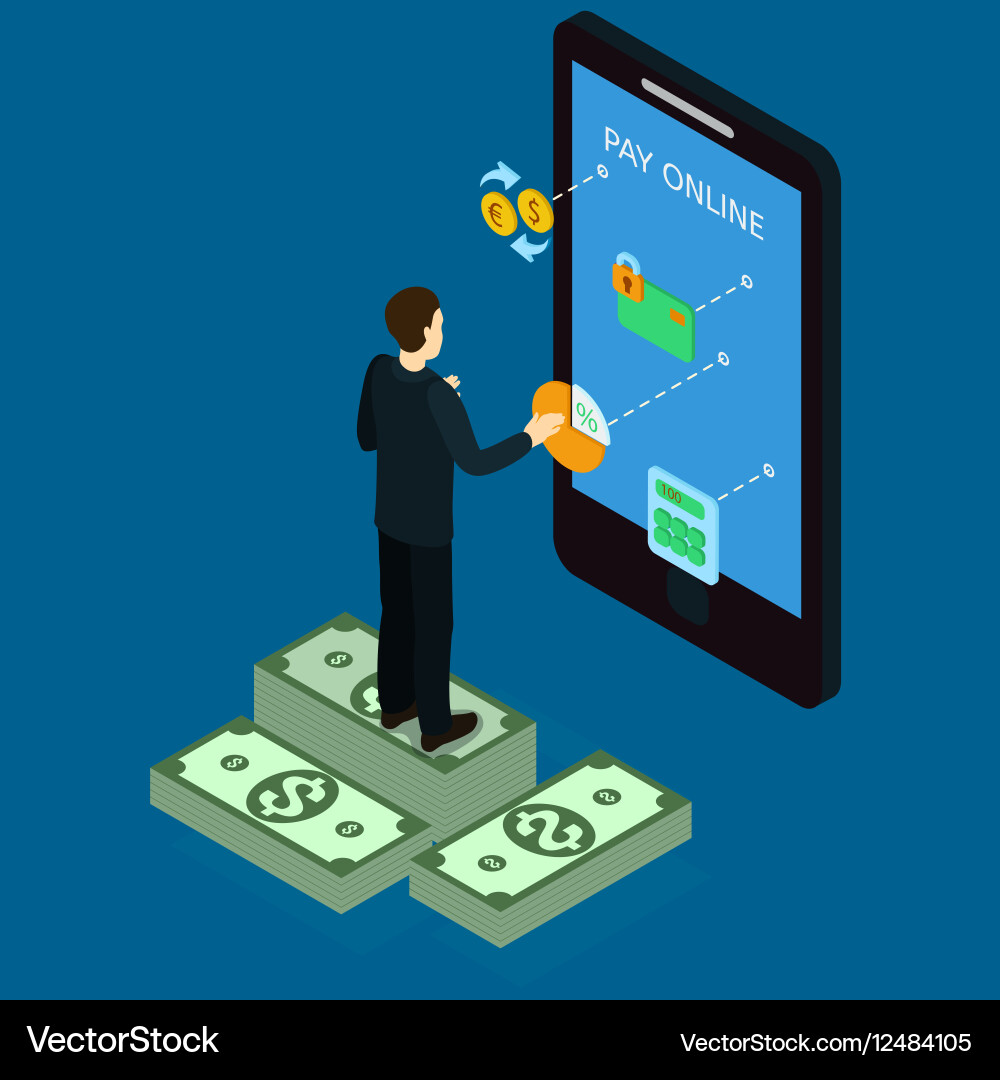 Internet Banking Isometric Design Royalty Free Vector Image