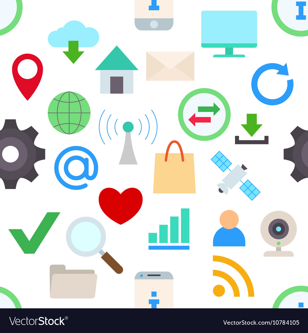 Internet pattern stickers Royalty Free Vector Image