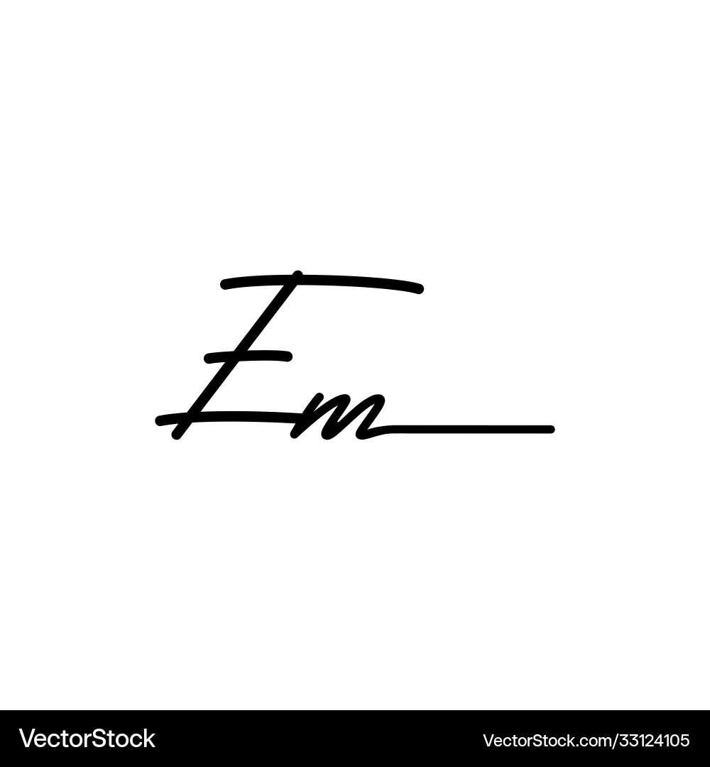 Letter em signature logo template Royalty Free Vector Image