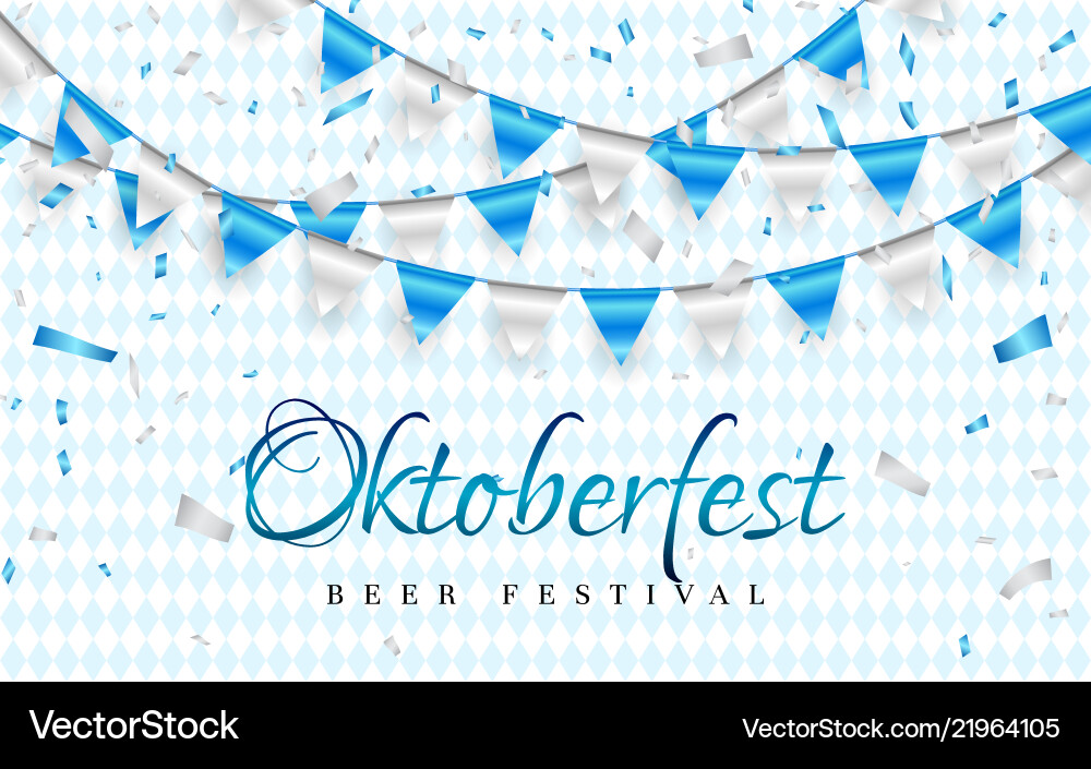 October fest celebration party banner blue Vector Image
