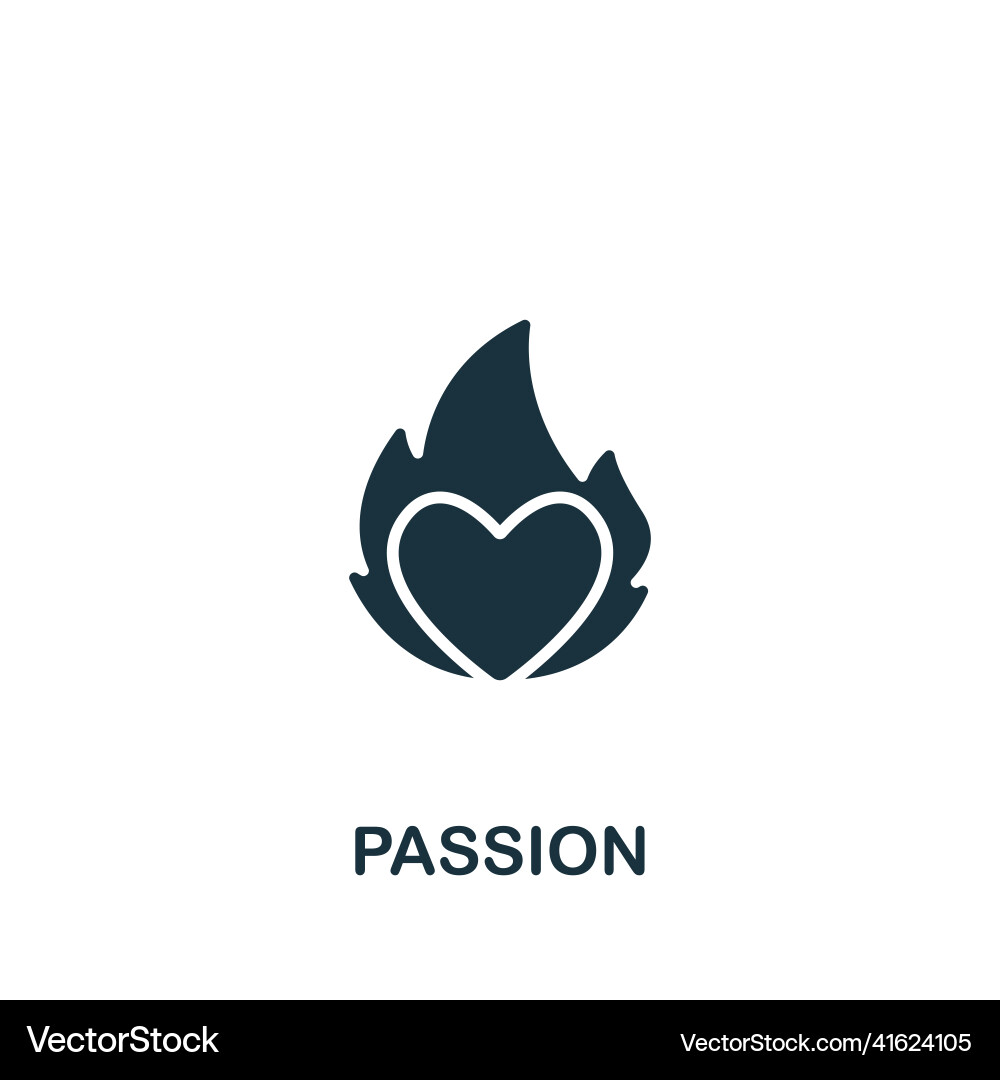 Passion icon monochrome simple icon for templates Vector Image