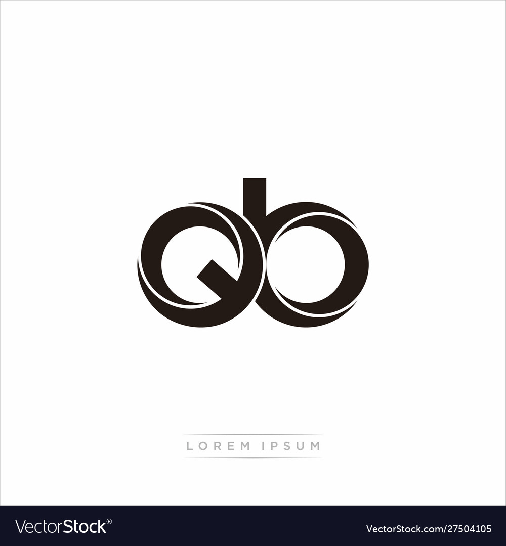 Qb initial letter split lowercase modern monogram Vector Image