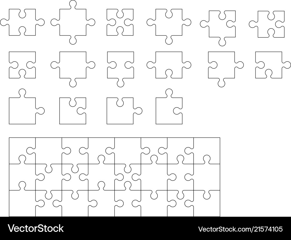 Set of puzzle pieces Royalty Free Vector Image