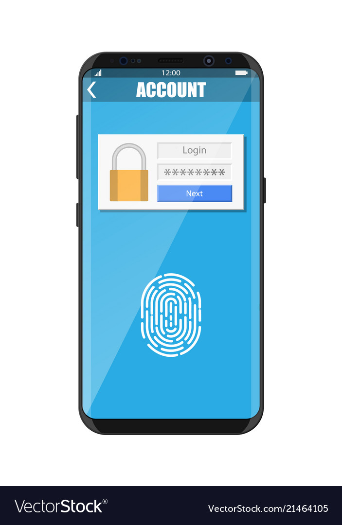 Smartphone unlocked fingerprint Royalty Free Vector Image Smartphone unlocked fingerprint Royalty Free Vector Image