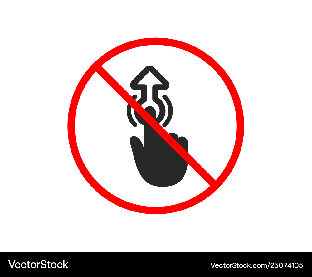 Swipe up icon move finger sign Royalty Free Vector Image