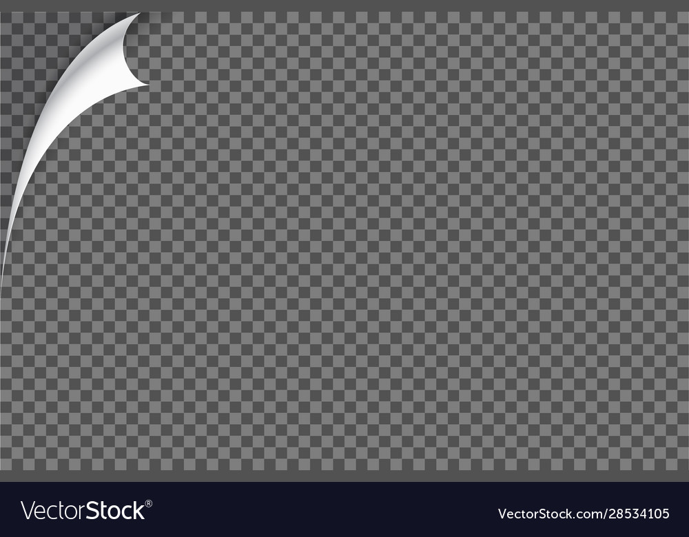 Transparent background with flipped withe corner Vector Image