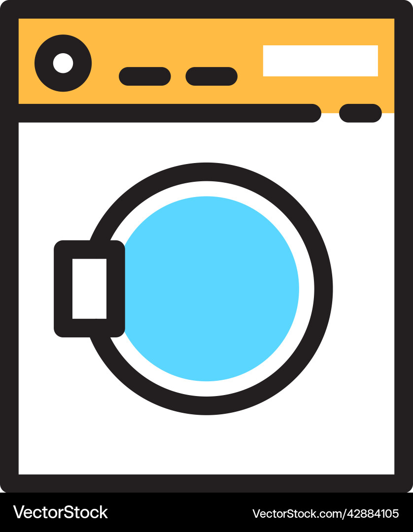 Washing machine icon laundry device color symbol Vector Image