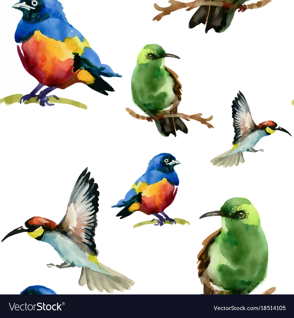 Watercolor hand drawn seamless pattern Royalty Free Vector