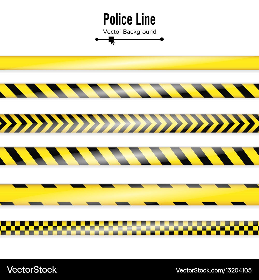 Yellow with black police line danger security Vector Image