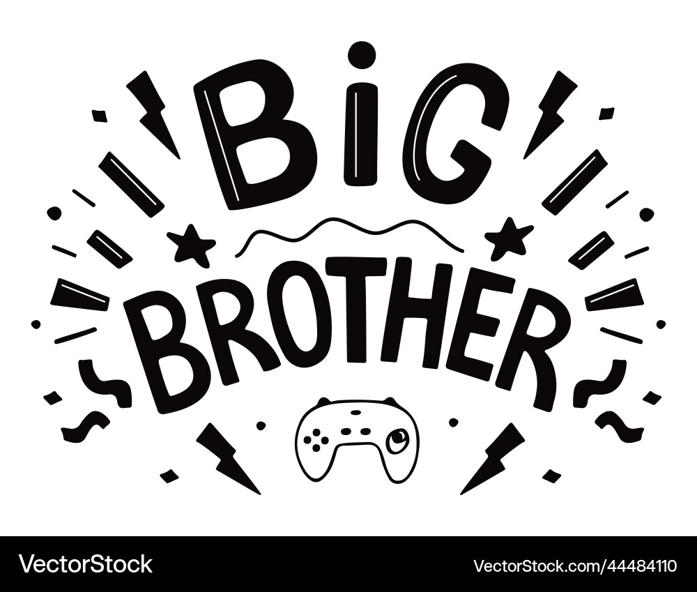 Big brother slogan in doodle style Royalty Free Vector Image