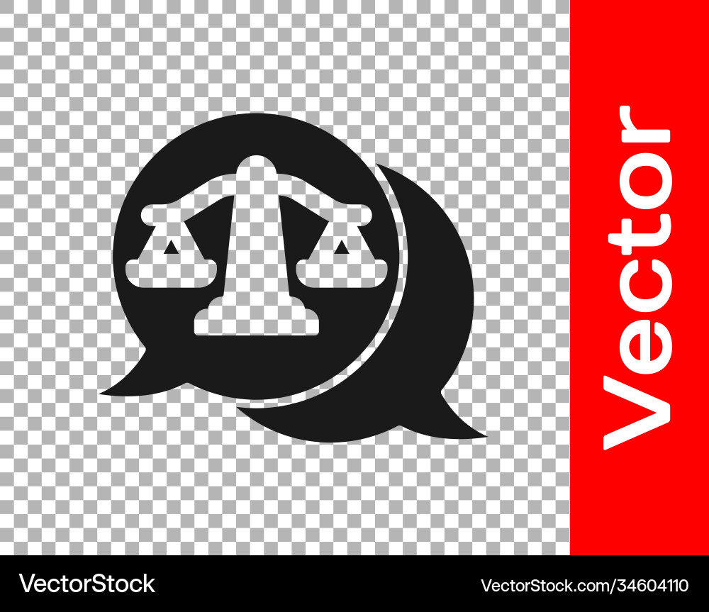 Black scales justice icon isolated Royalty Free Vector Image