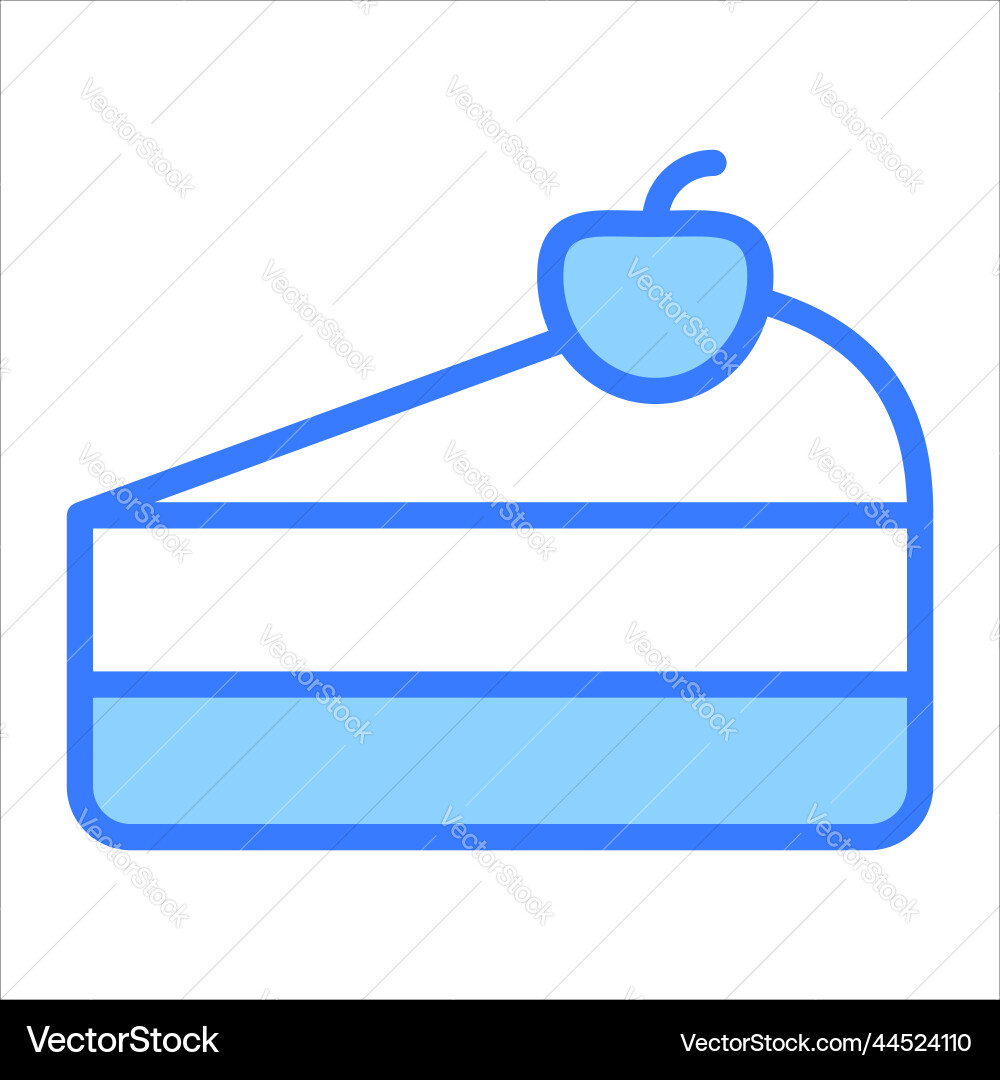 Cake piece outline icon modern colored outline Vector Image