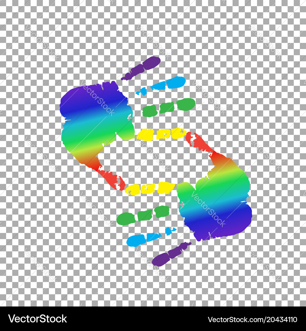 Cropping symbol made rainbow hands and copy Vector Image