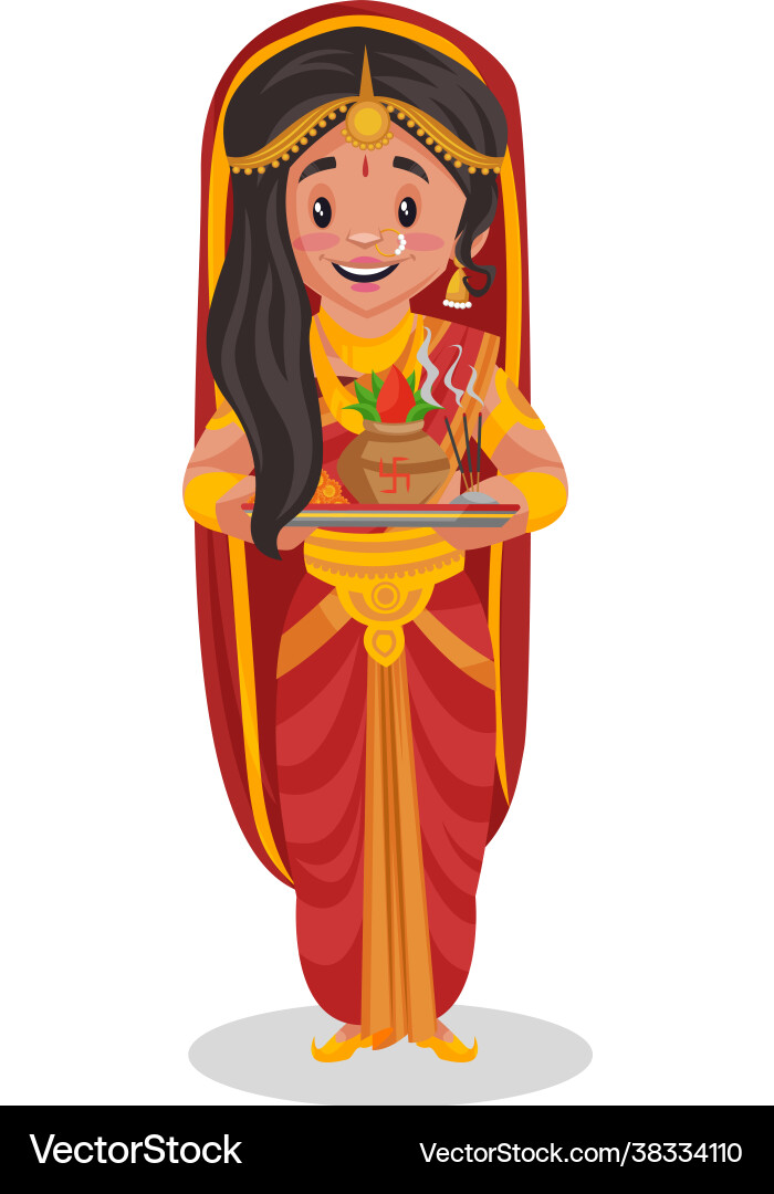 Draupadi cartoon character Royalty Free Vector Image
