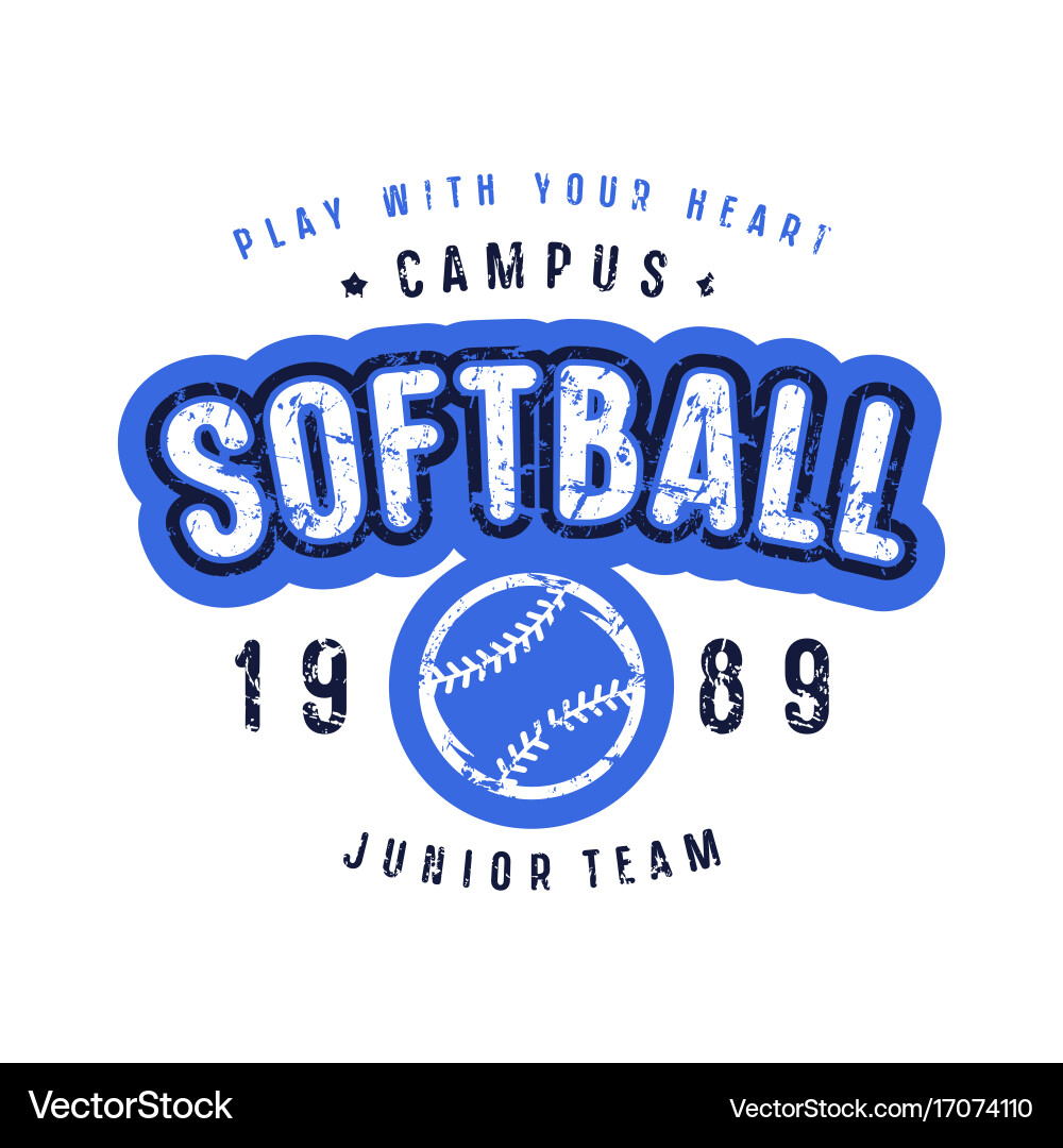 Emblem of softball team Royalty Free Vector Image