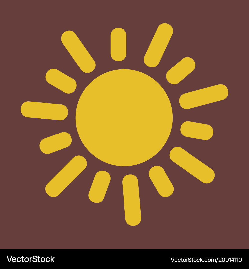 Flat sun icon summer pictograph sunlight symbol Vector Image
