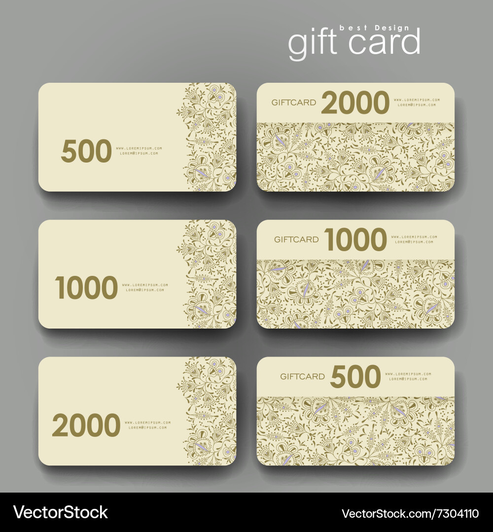 Gift coupon discount card template with floral Vector Image