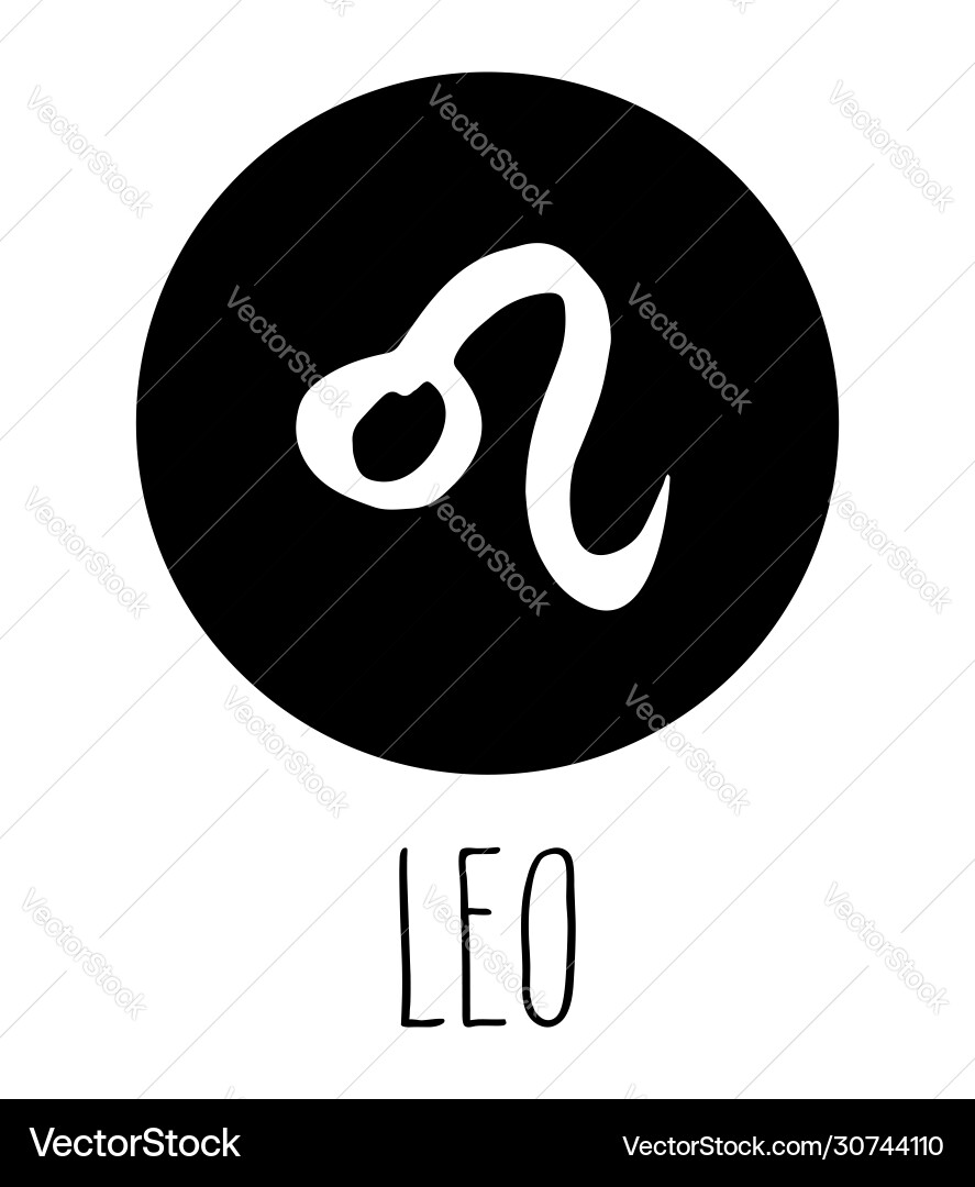 Leo hand drawn zodiac sign Royalty Free Vector Image