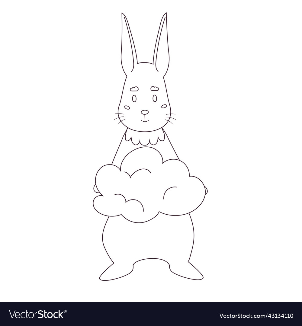 Linear rabbit Royalty Free Vector Image - VectorStock