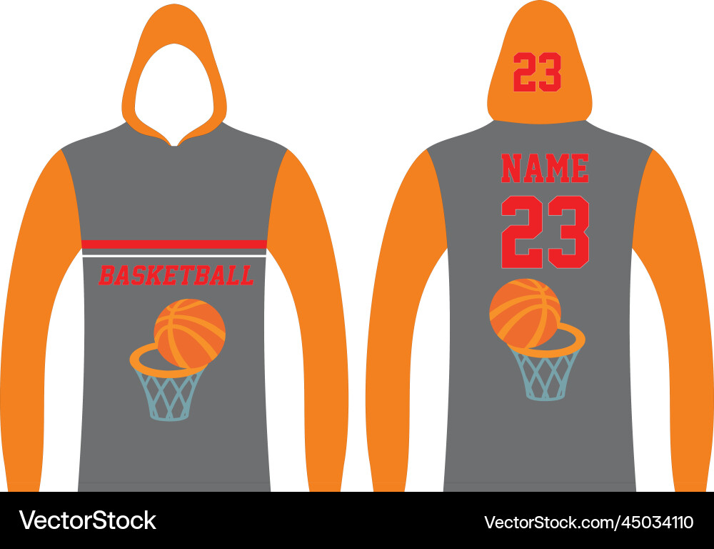 Long sleeve hoodie template custom design Vector Image