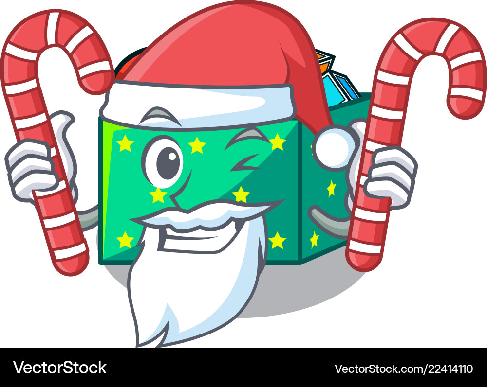 Santa with candy children toy boxes isolated Vector Image