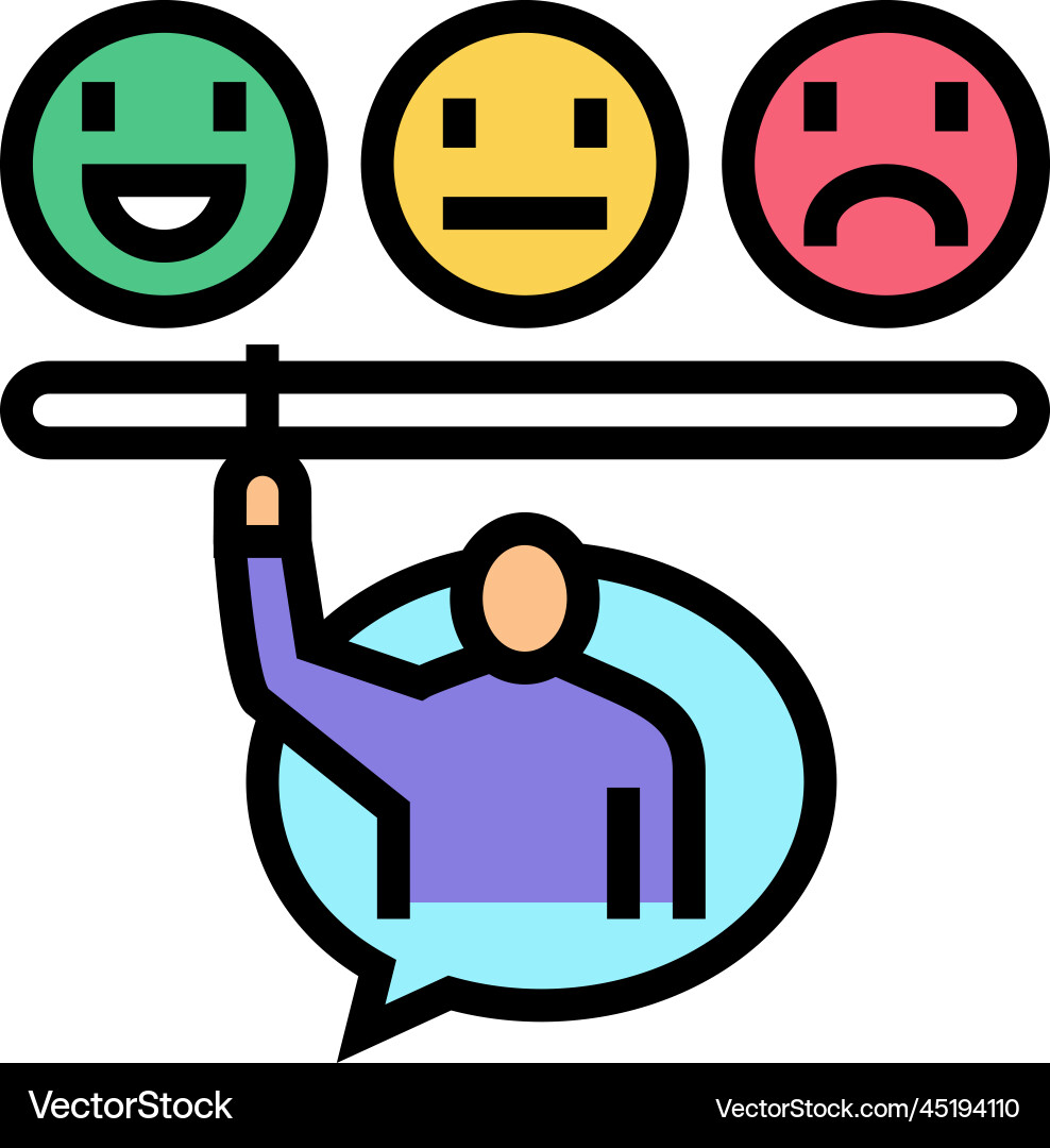 Satisfaction customer review color icon Royalty Free Vector