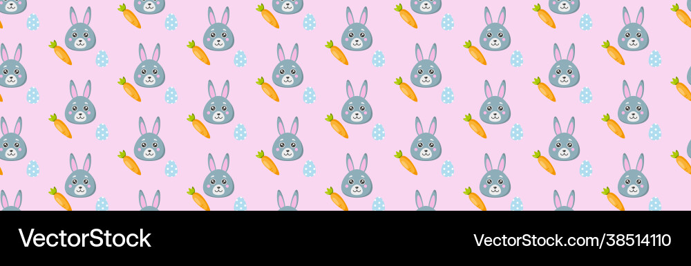 Seamless pattern holiday elements easter bunny Vector Image