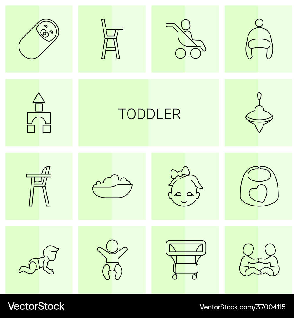 14 toddler icons Royalty Free Vector Image - VectorStock
