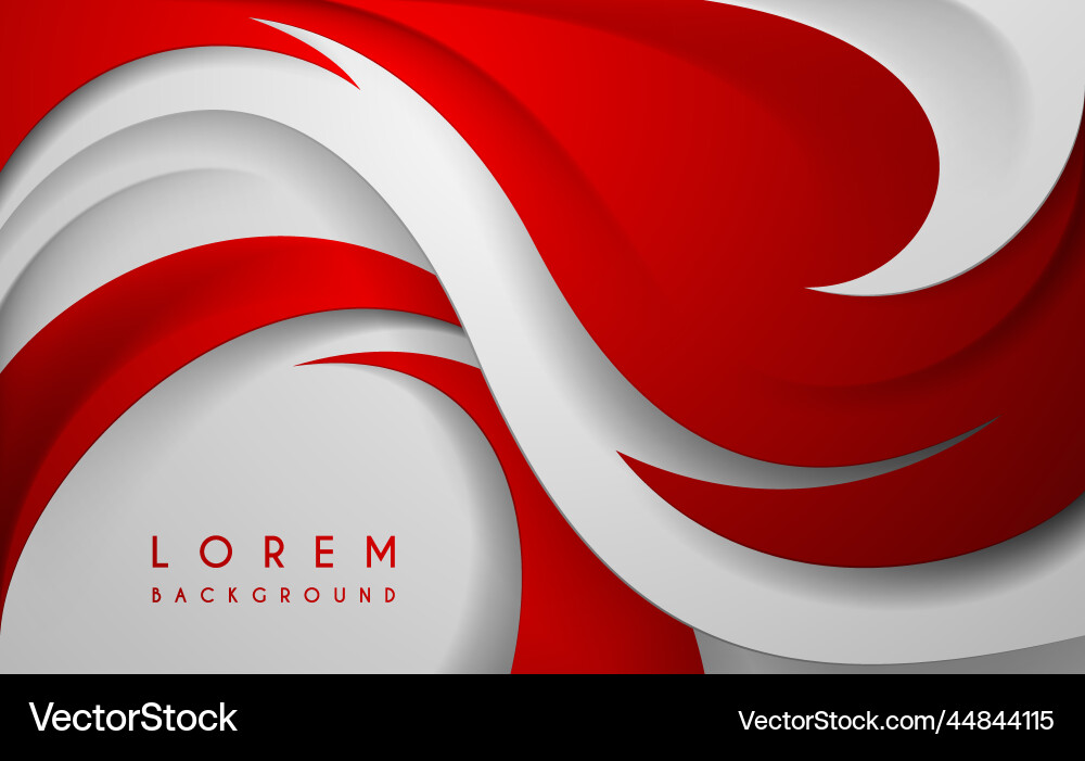 Abstract white and red geometric shapes background