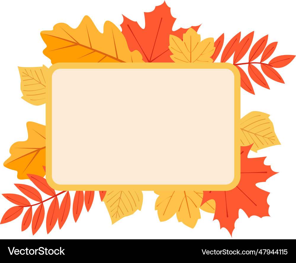 Autumn leaves badge Royalty Free Vector Image - VectorStock