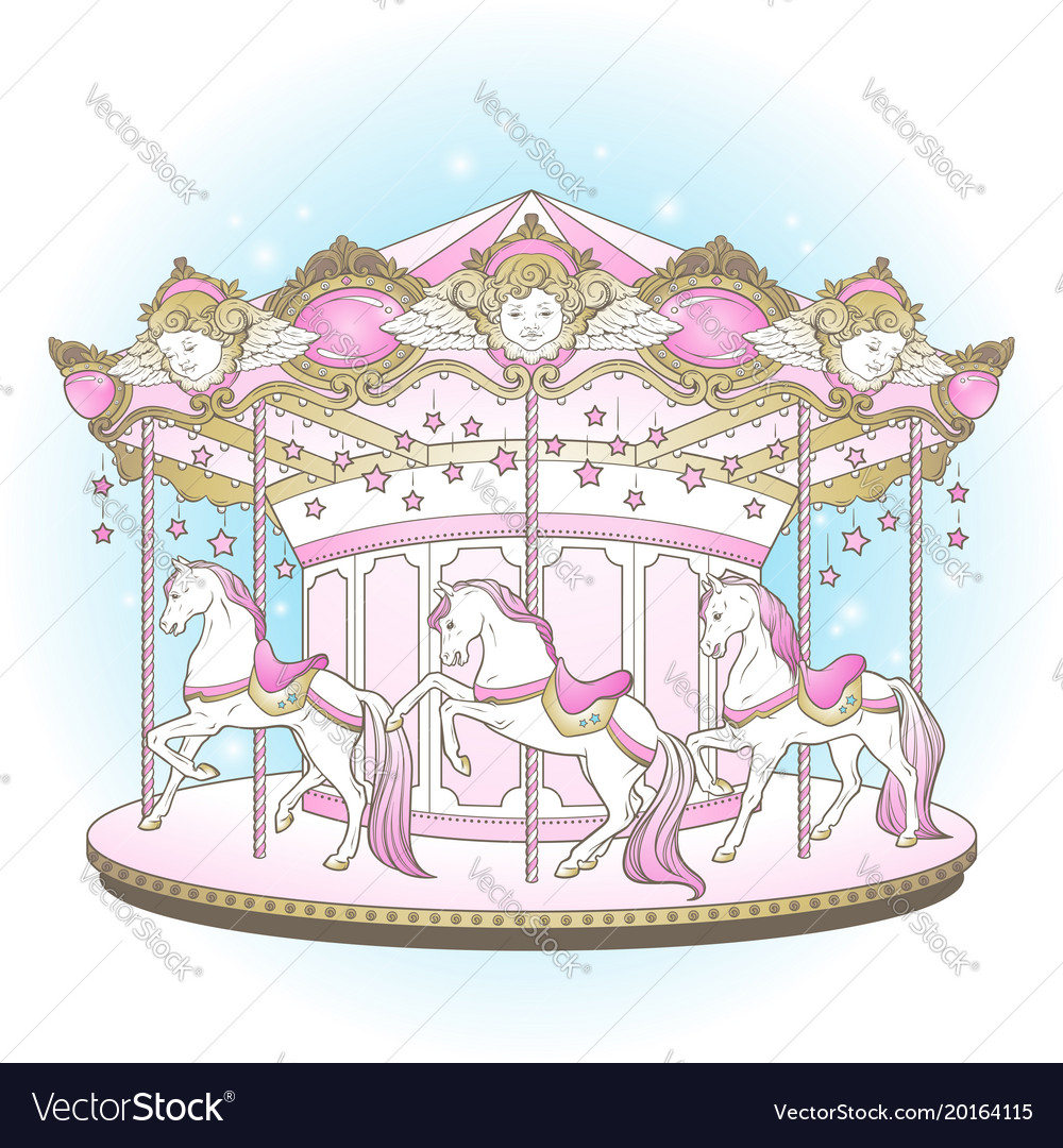 Carousel la belle epoque cute merry go round Vector Image
