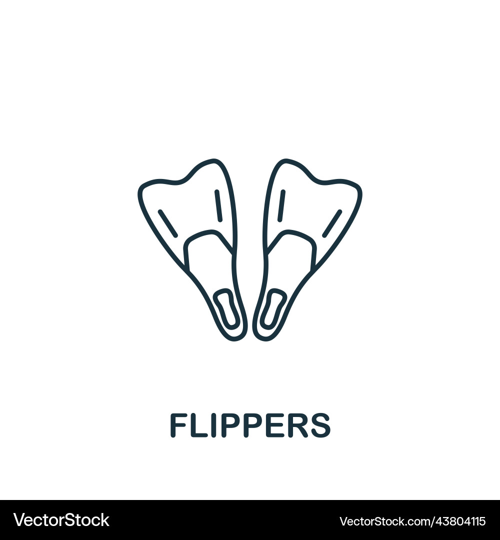 Flippers icon line simple summer icon Royalty Free Vector