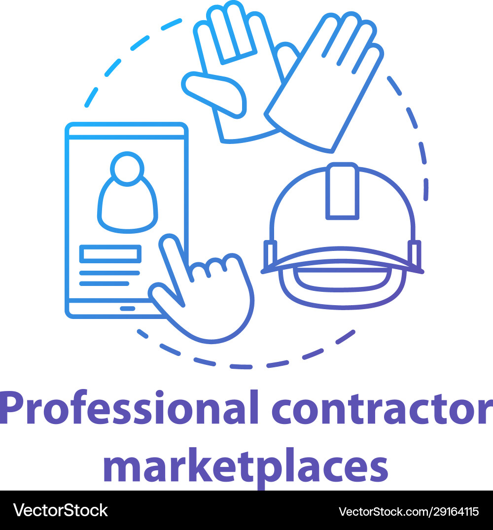 Internet professional contractor marketplaces Vector Image