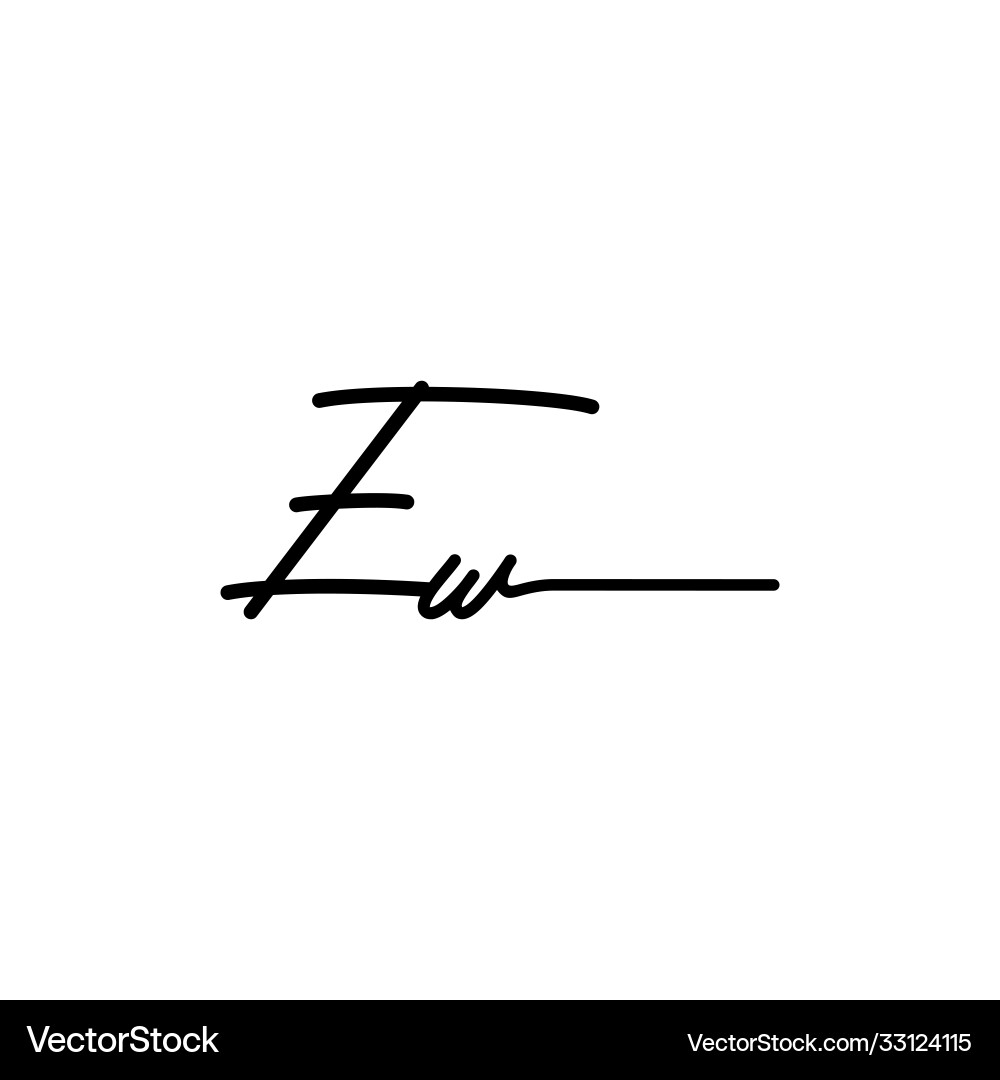 Letter ew signature logo template Royalty Free Vector Image